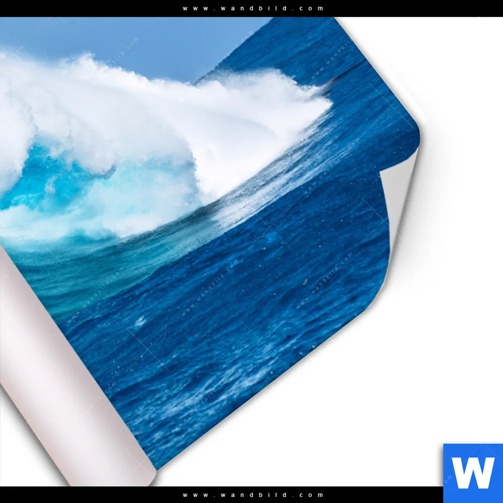 Poster ♥️ Blaue Welle im Meer | Querformat | wandbild.com