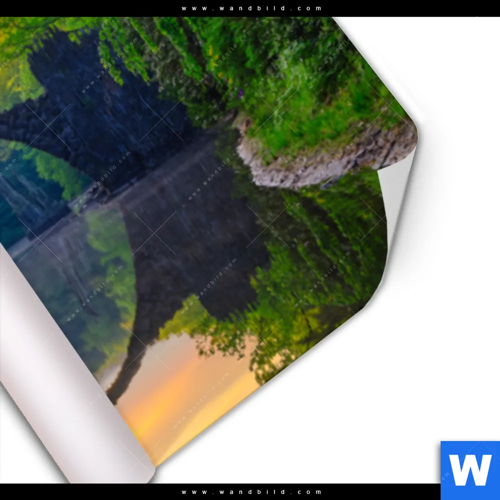 Poster ♥️ See mit alter Brücke aus Stein | Panorama | wandbild.com