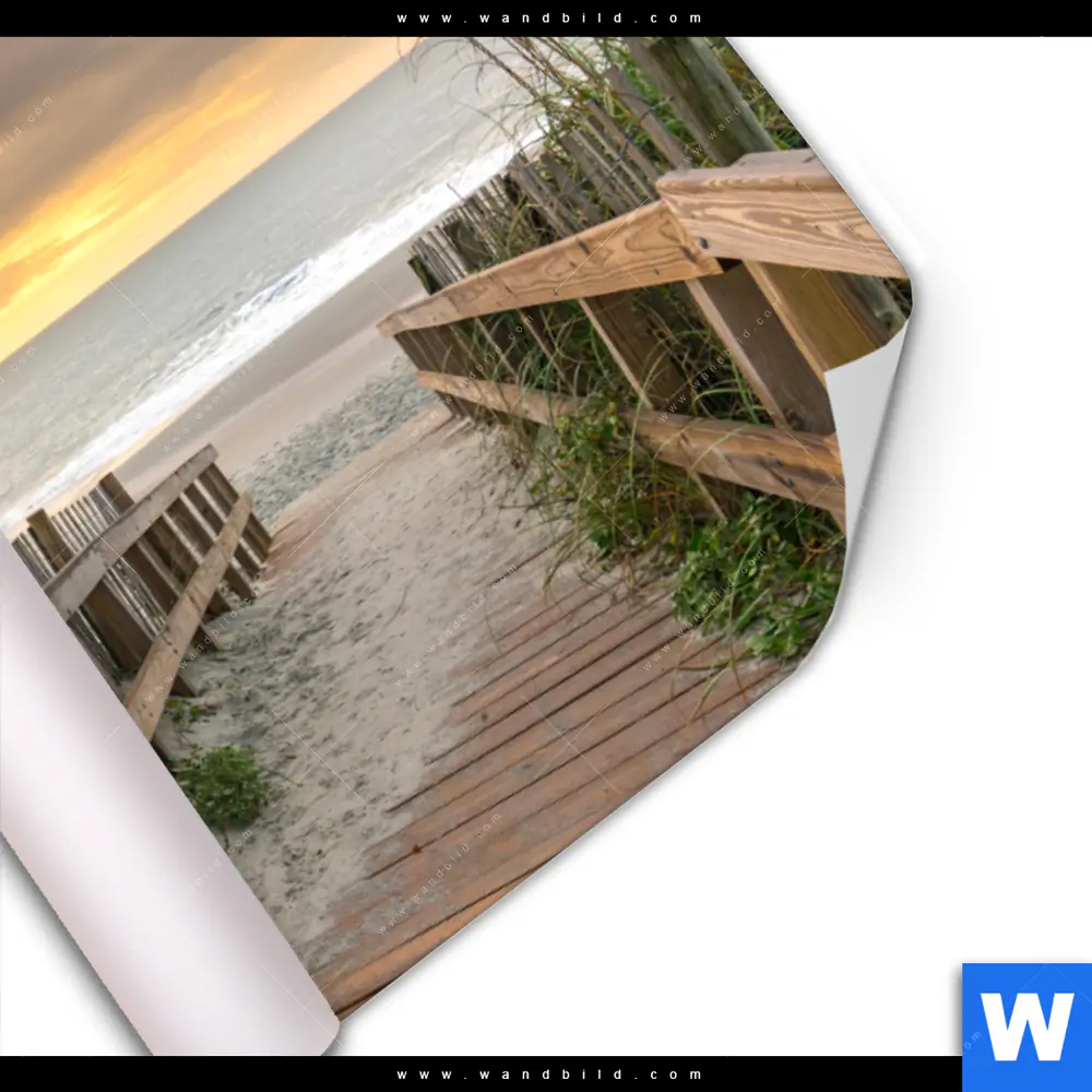 Poster ♥️ Sonnenuntergang am Strandweg | Querformat | wandbild.com