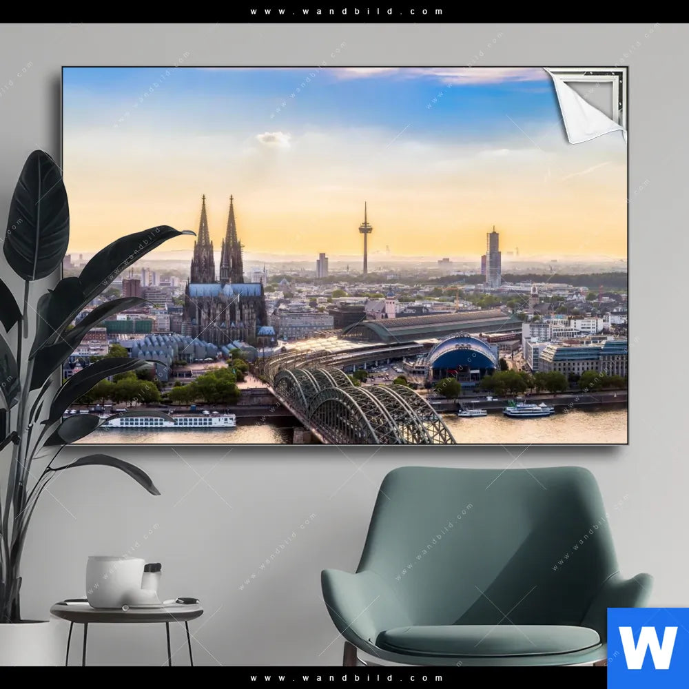 Spannbild ♥️ Kölner Skyline | Querformat | wandbild.com