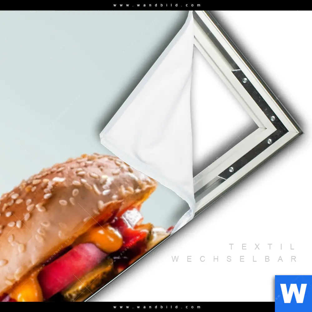 Spannbild ♥️ Lustiger Hund mit Burger | Panorama | wandbild.com