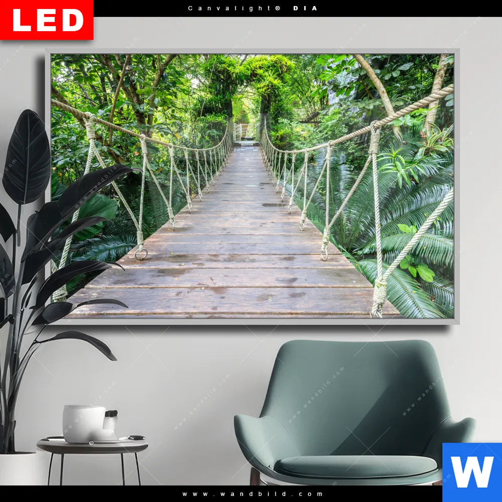 Wechselmotiv Acrylglas ♥️ Hängebrücke im Dschungel | Canvalight® DIA ...